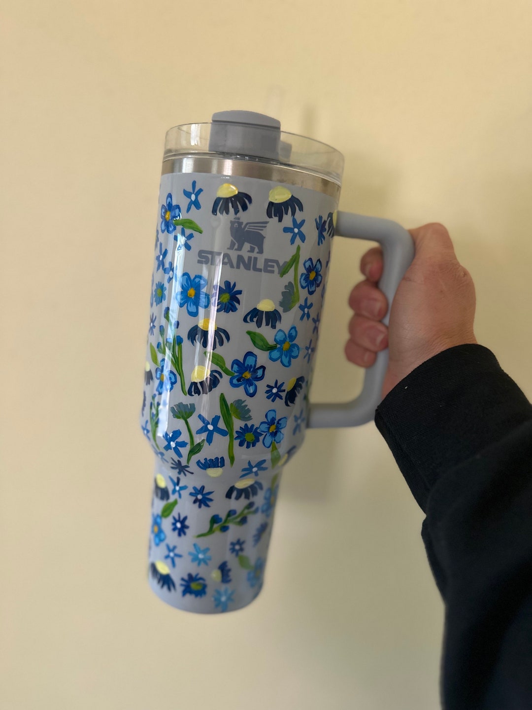 Custom Hand-painted Stanley Tumbler - Tiny Flowers - Floral Pattern - Etsy