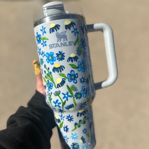 Custom Hand-painted Stanley Tumbler - Tiny Flowers - Floral Pattern - Etsy