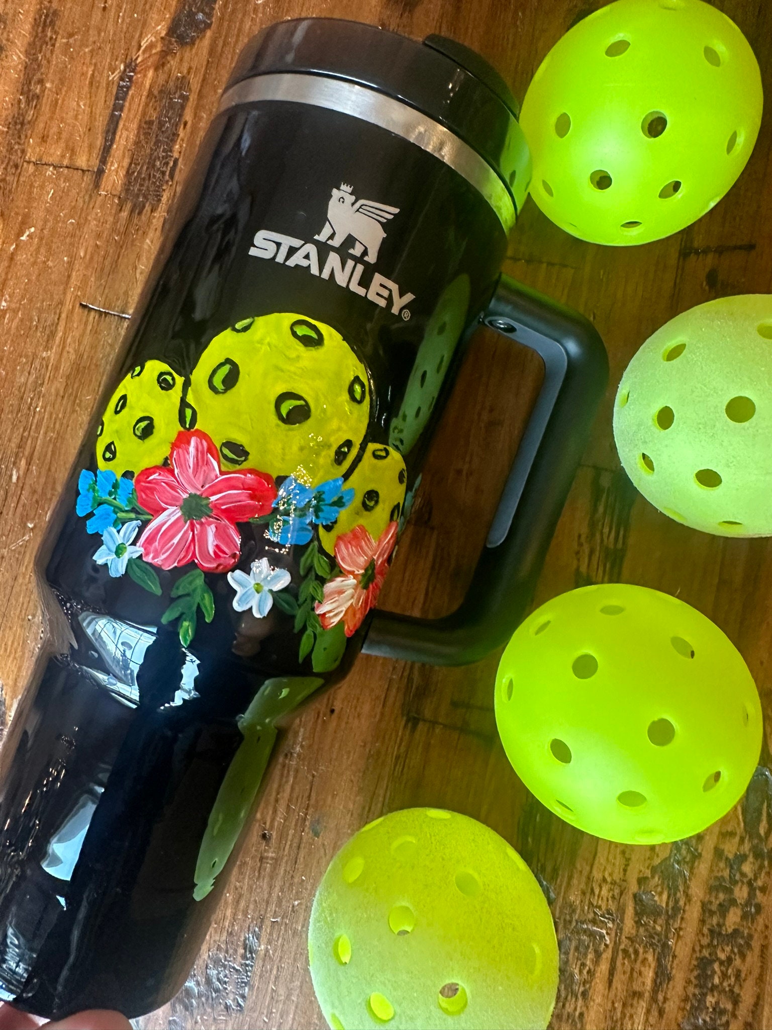 Custom Hand-painted Stanley Tumbler Pickleball Inspired Sport Sipper - Etsy