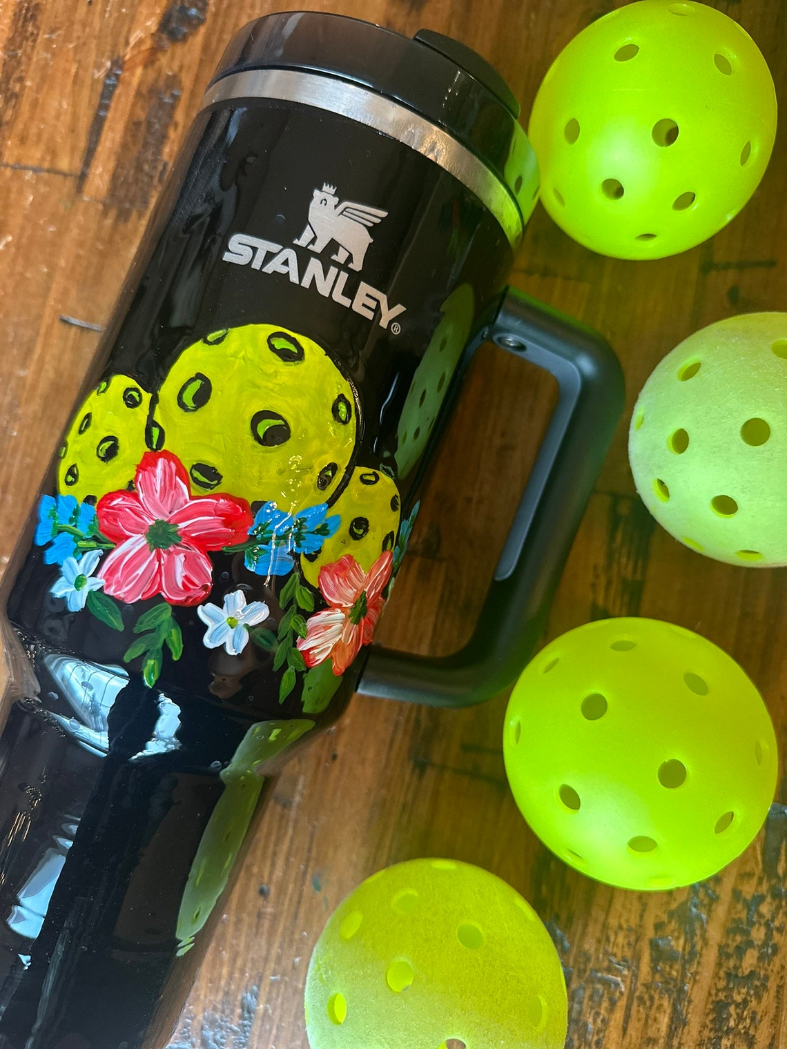 Custom Hand-painted Stanley Tumbler Pickleball Inspired Sport Sipper - Etsy