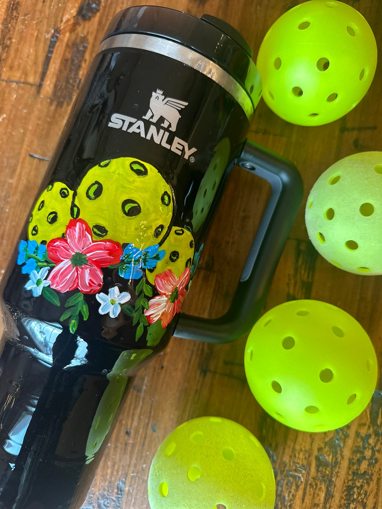 Custom Hand-painted Stanley Tumbler - Pickleball Inspired Sport Sipper ...