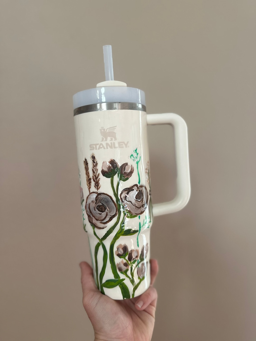 Custom Hand-painted Stanley Tumbler - 30 Oz Stanley Cup - Neutral ...