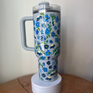 Custom Hand-painted Stanley Tumbler - Tiny Flowers - Floral Pattern - Etsy
