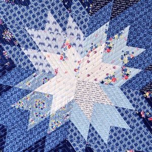 Indigo Star Quilt PDF Pattern - Etsy