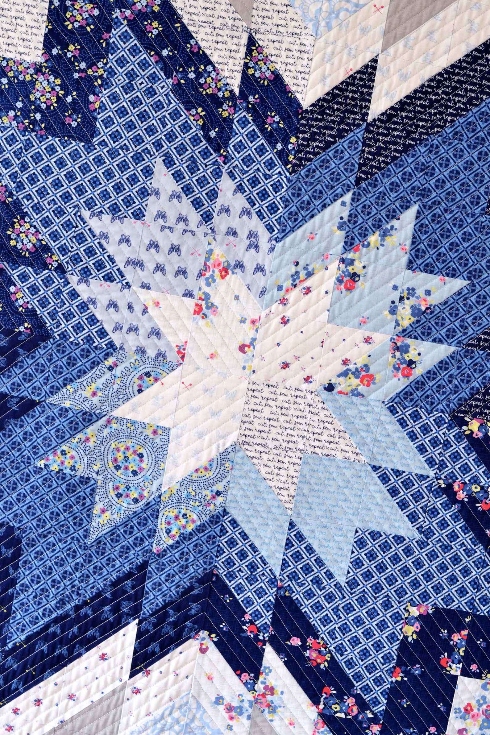 Indigo Star Quilt Paper Pattern | Etsy
