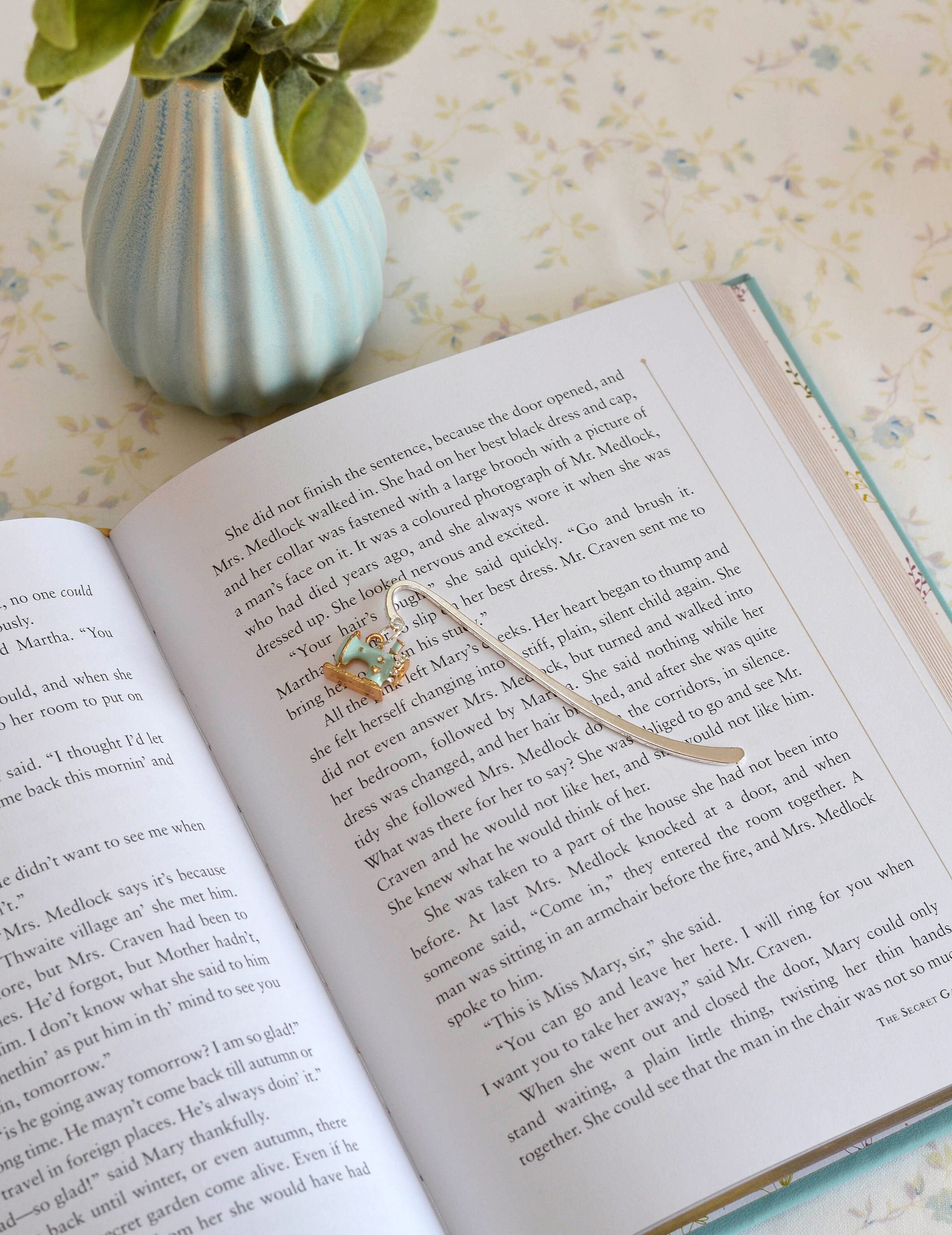 Silver Plated Bookmark with Sewing Machine Charm | Etsy