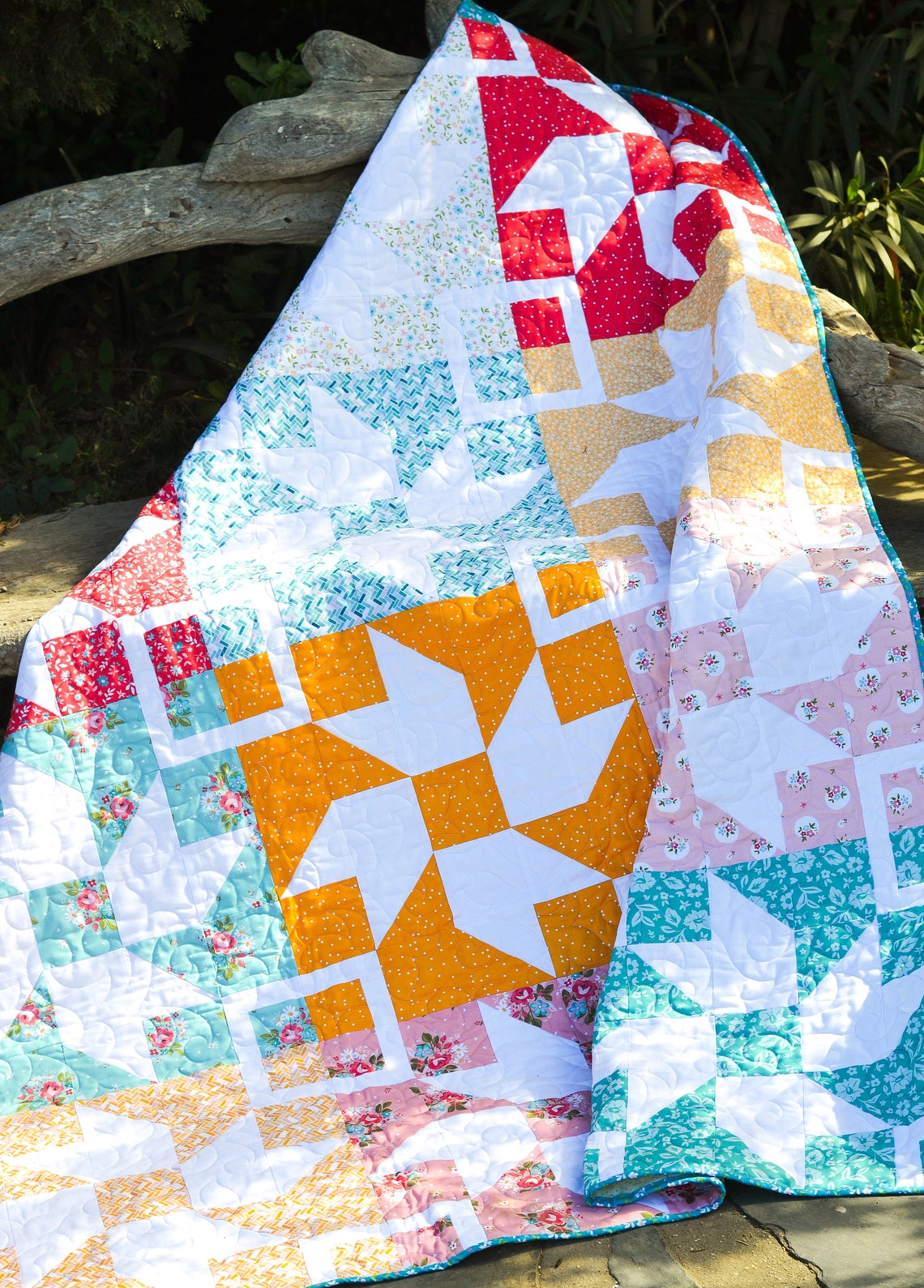 Floral Rhapsody Quilt Paper Pattern | Etsy