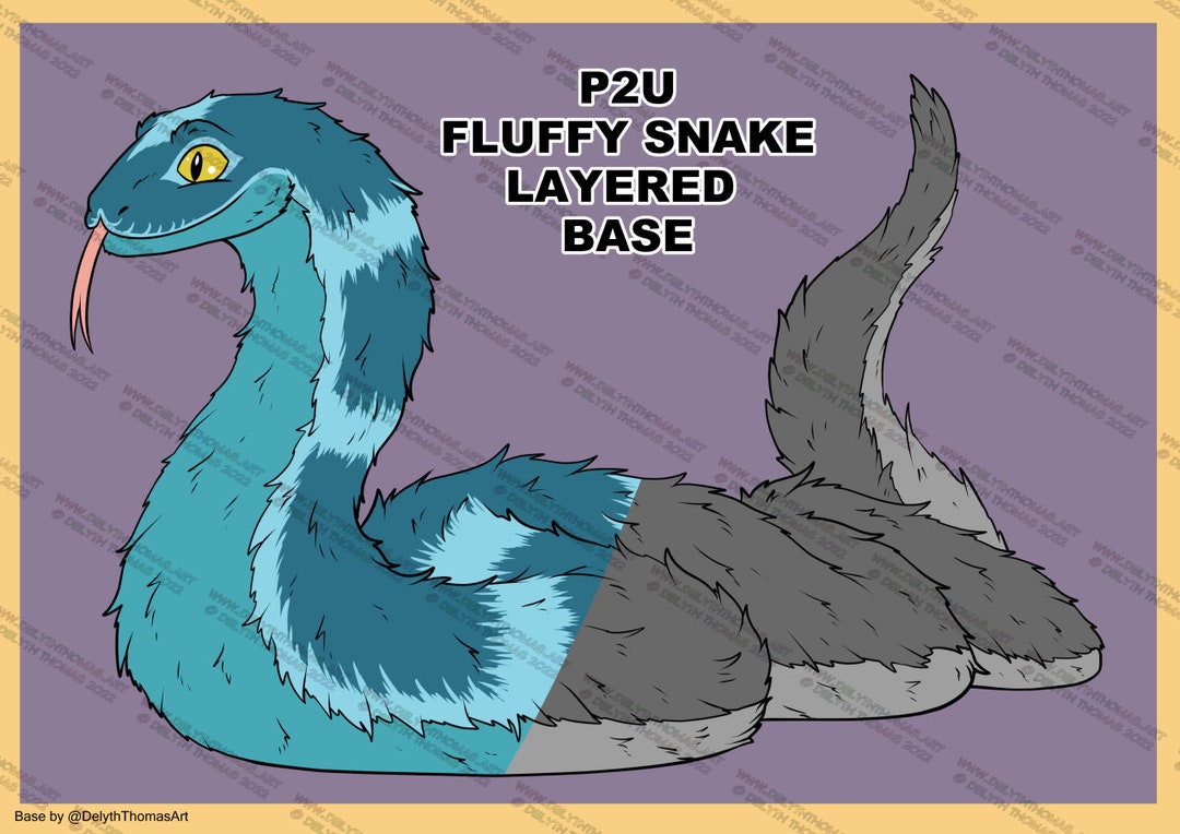 P2U Fluffy Snake Layered Base PSD CSP PNG Colouring - Etsy
