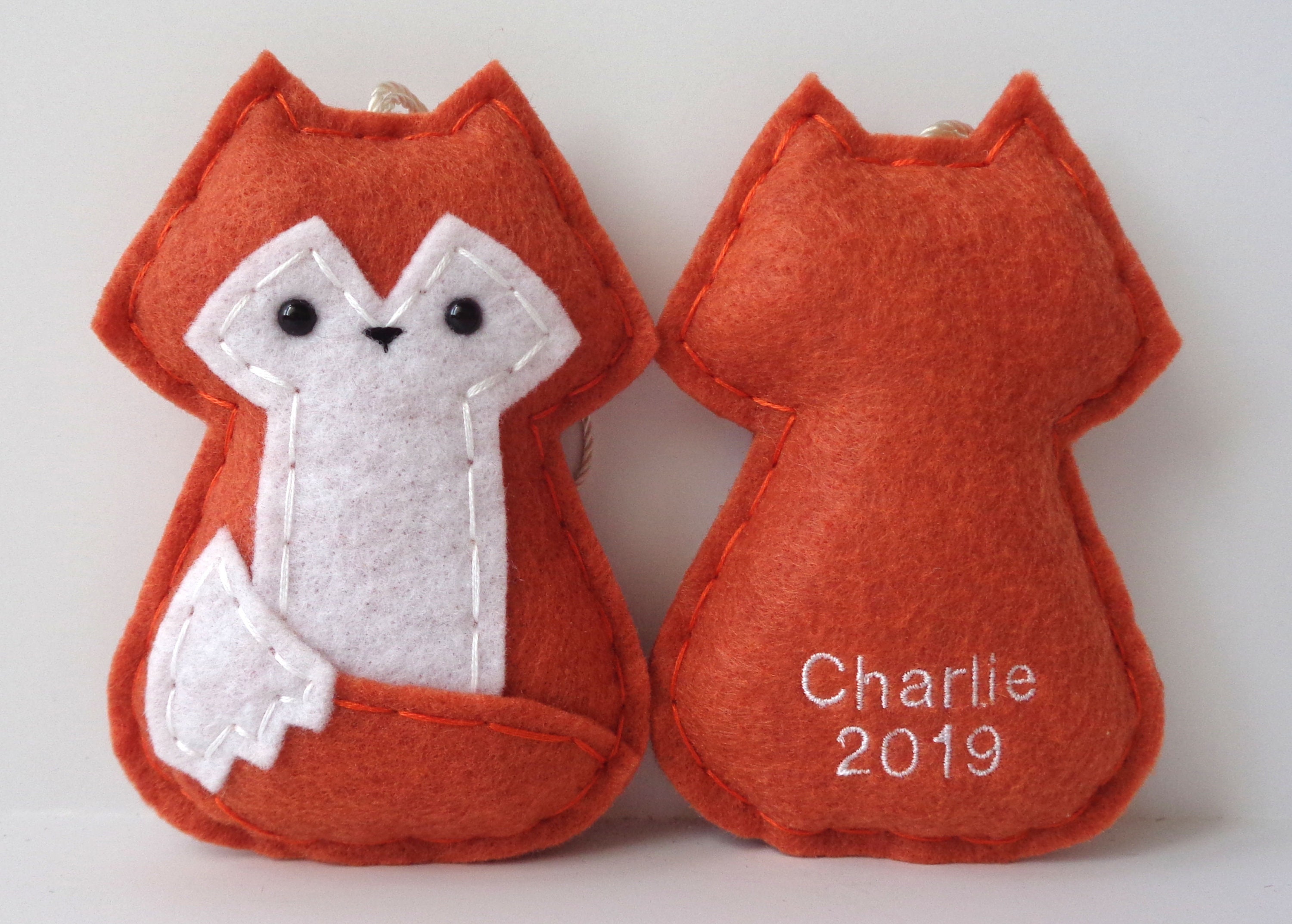 Personalized Fox Ornament / Felt Fox Christmas Ornaments / Custom Fox ...
