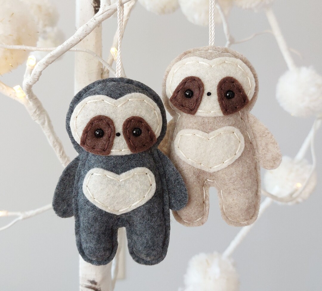 Personalized Sloth Ornaments / Felt Sloth Ornaments / 2025 Kids Name ...