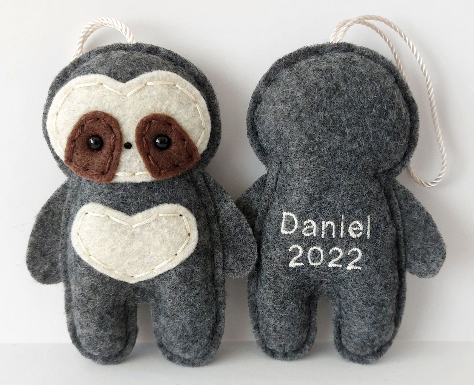 Personalized Sloth Ornaments / Felt Sloth Ornaments / 2022 - Etsy