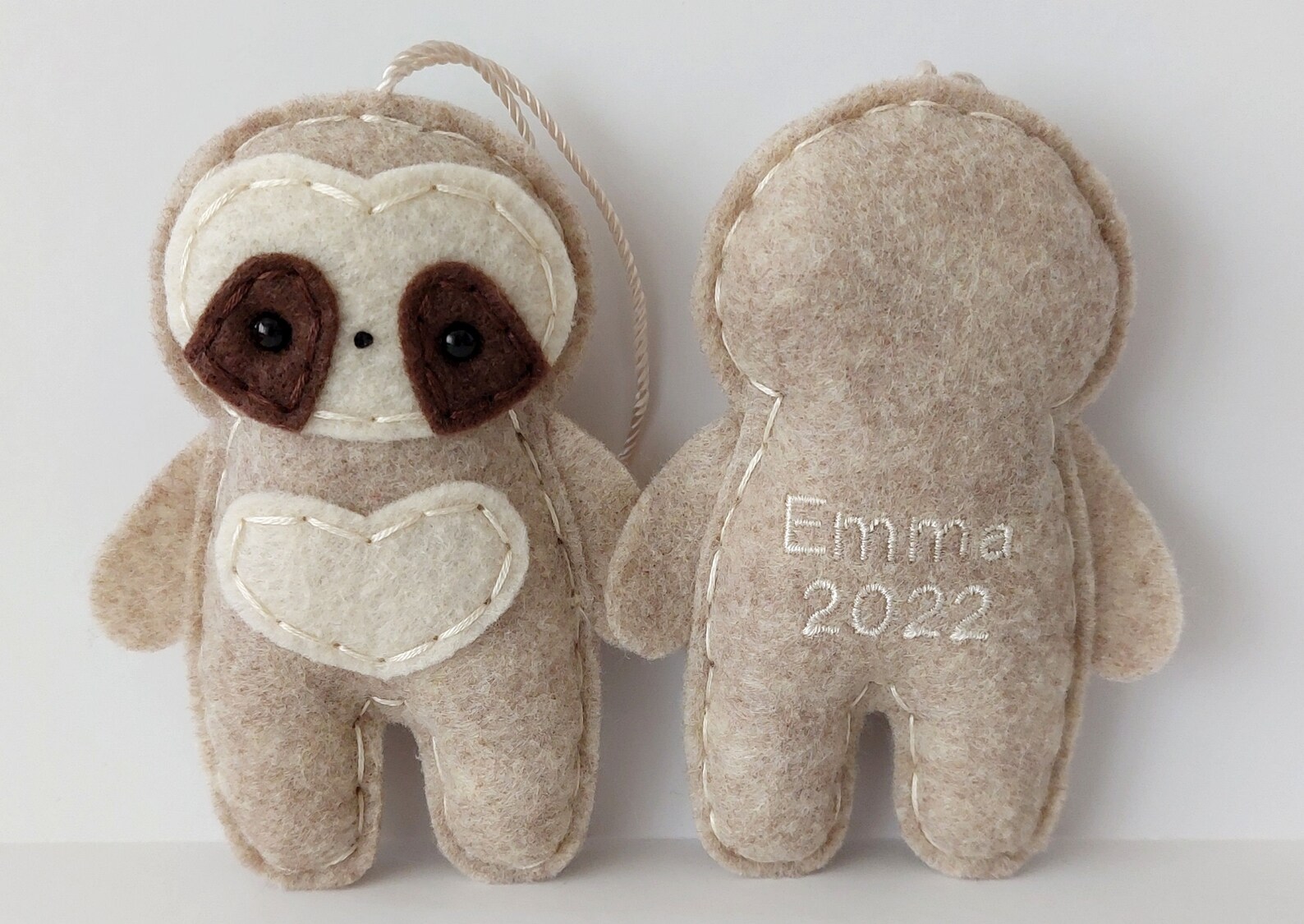 Personalized Sloth Ornaments / Felt Sloth Ornaments / 2022 - Etsy