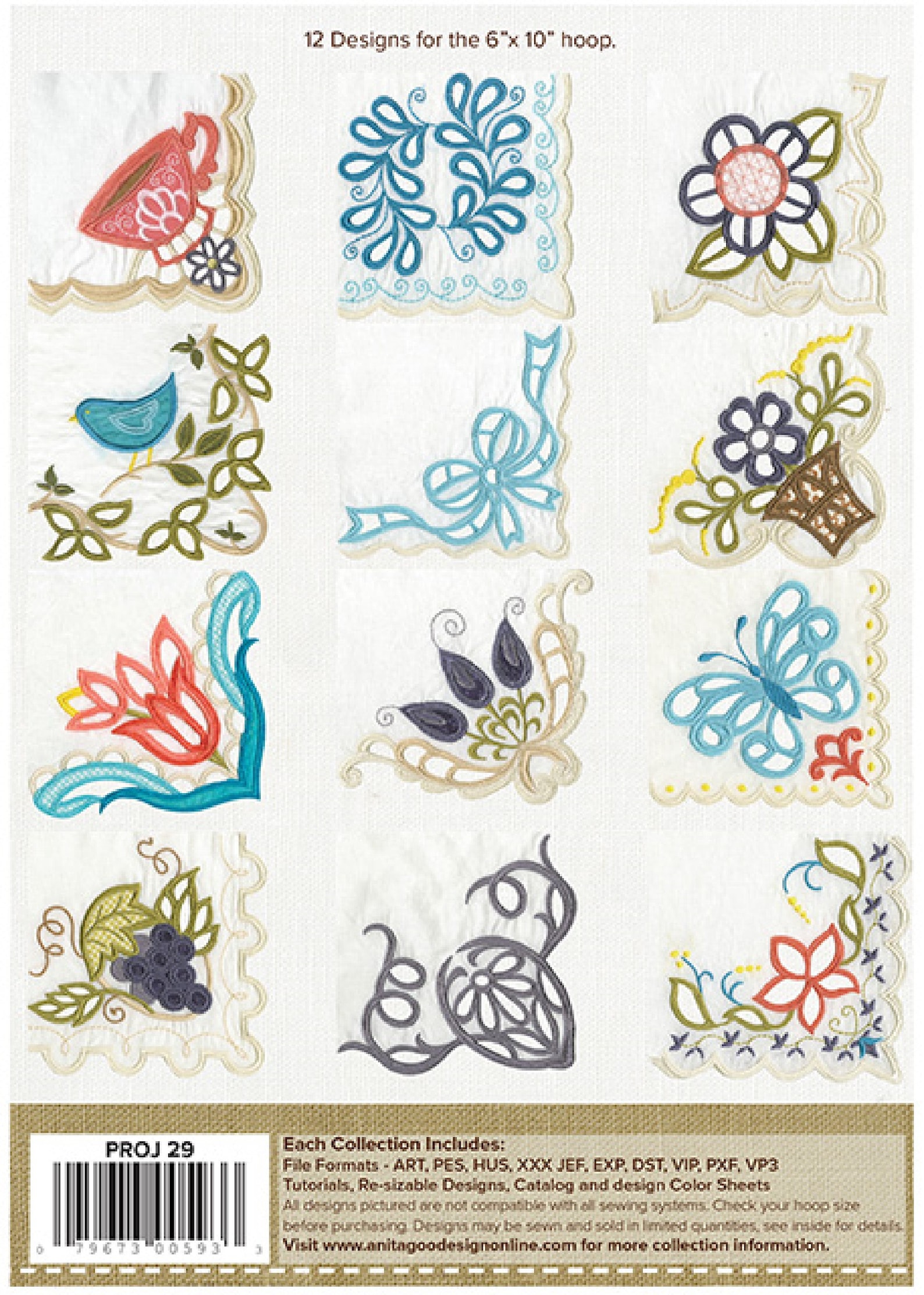 Anita Goodesign Cutwork Corners Embroidery Machine Designs CD - Etsy