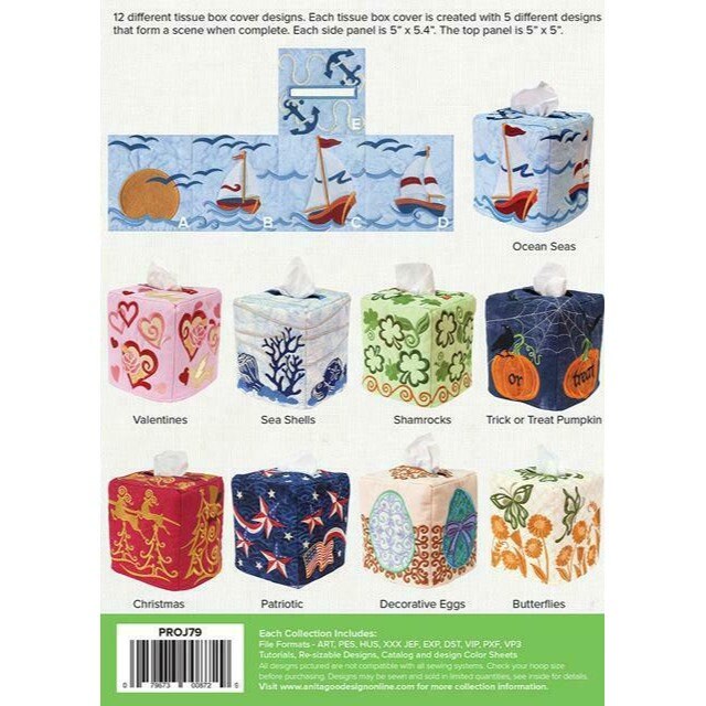 Seasonal Tissue Box Covers Anita Goodesign Embroidery Designs (CD Only ...