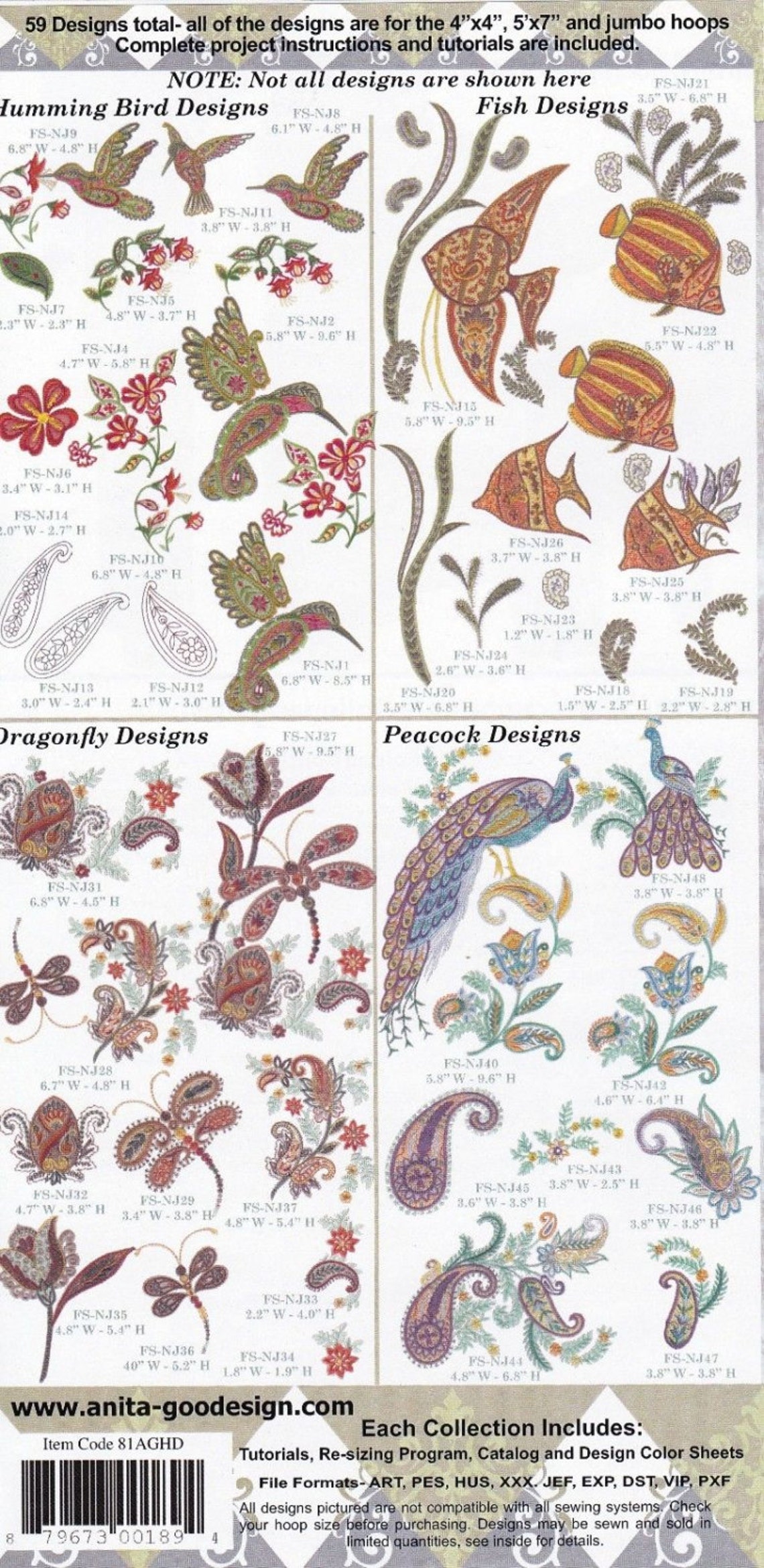 Nature's Jewels Anita Goodesign Embroidery Cd Designs - Etsy