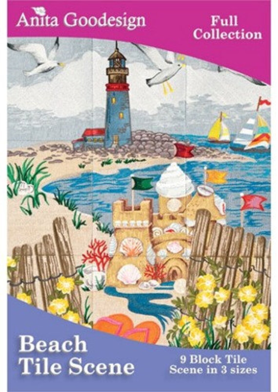 Anita Goodesign Beach Tile Scene Embroidery CD - Etsy