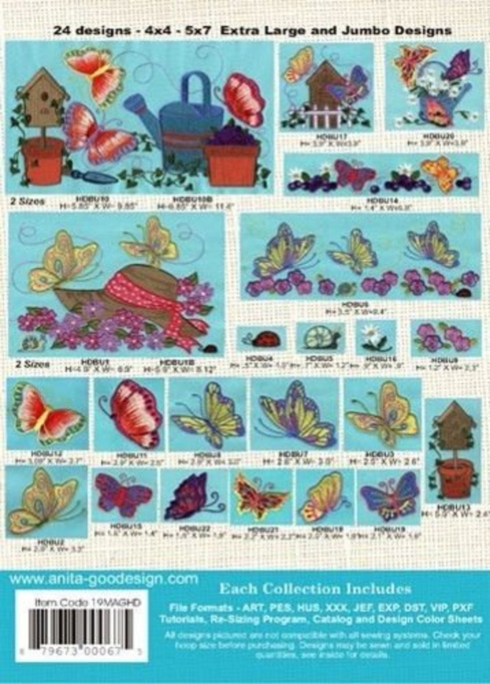 Butterflies Anita Goodesign Embroidery Design Mini Collection CD - Etsy