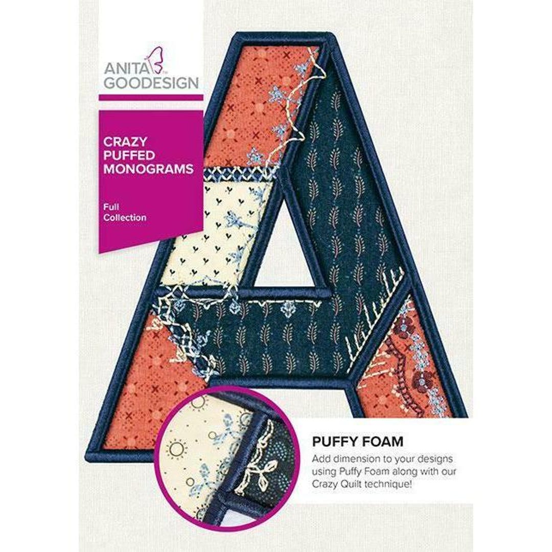 Crazy Puffed Monogram Anita Goodesign Embroidery Machine Design CD NEW ...