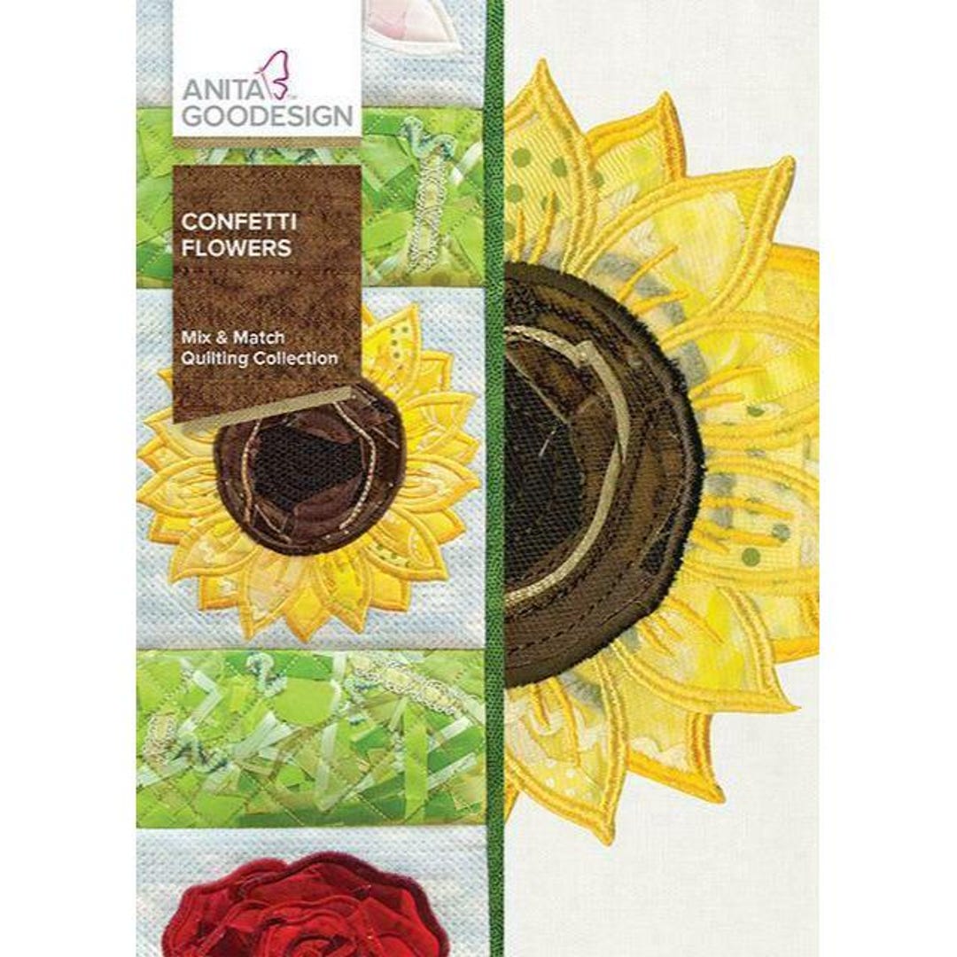 Anita Goodesign Embroidery Designs CD Confetti Flowers - Etsy