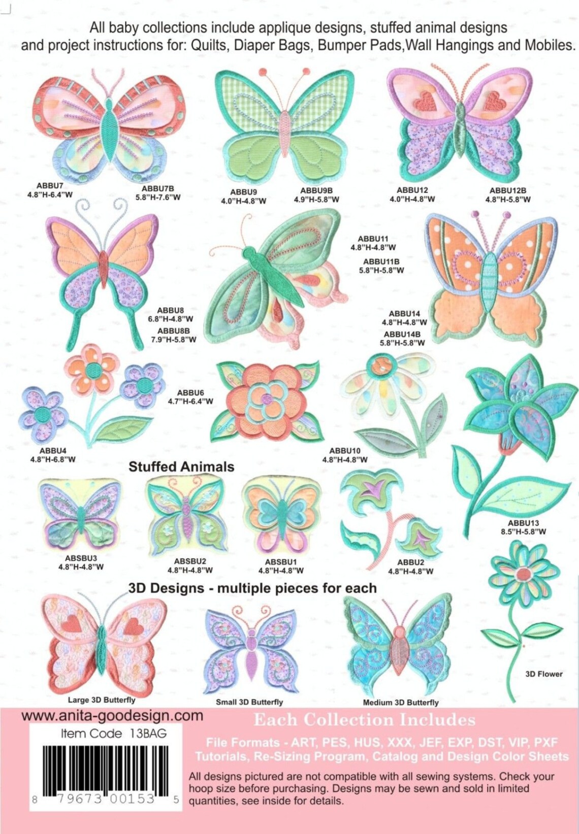 Baby Butterflies Anita Goodesign Embroidery Design CD - Etsy