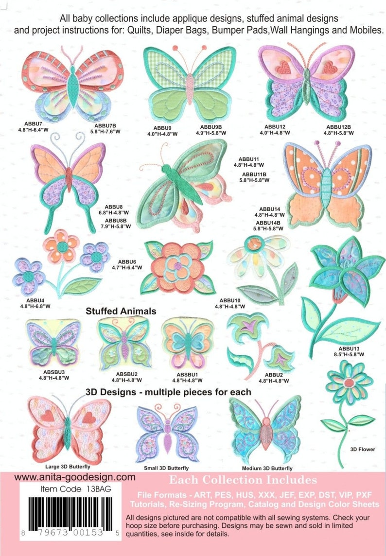 Baby Butterflies Anita Goodesign Embroidery Design CD - Etsy