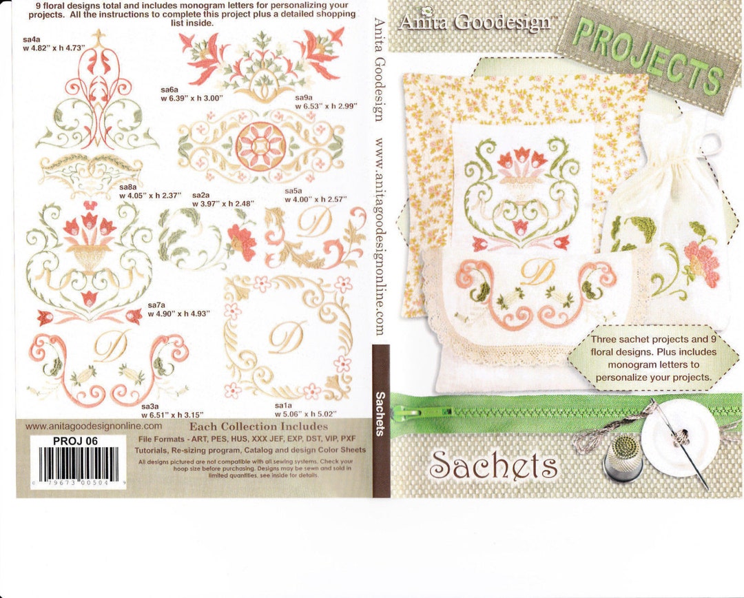Sachets Anita Goodesign Embroidery Designs - Etsy