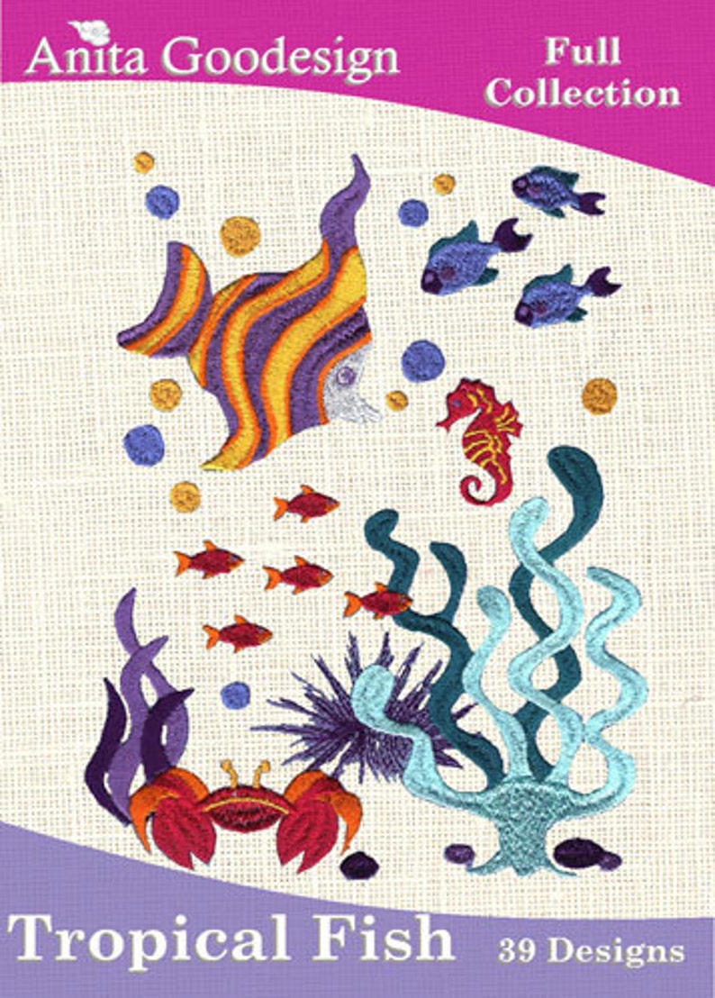 Anita Goodesign Tropical Fish Embroidery CD - Etsy