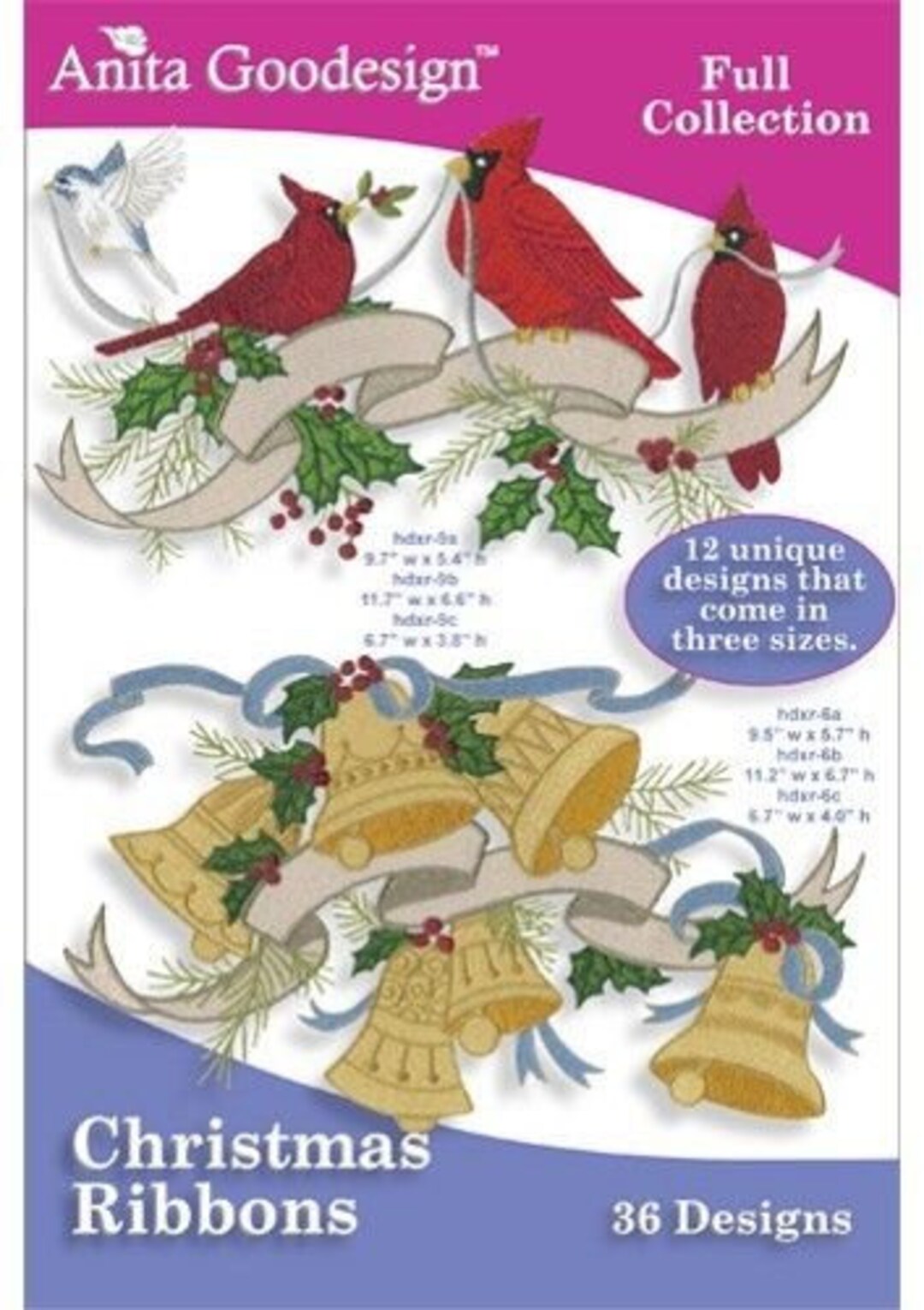 Anita Goodesign Embroidery Designs CD Christmas Ribbons - Etsy