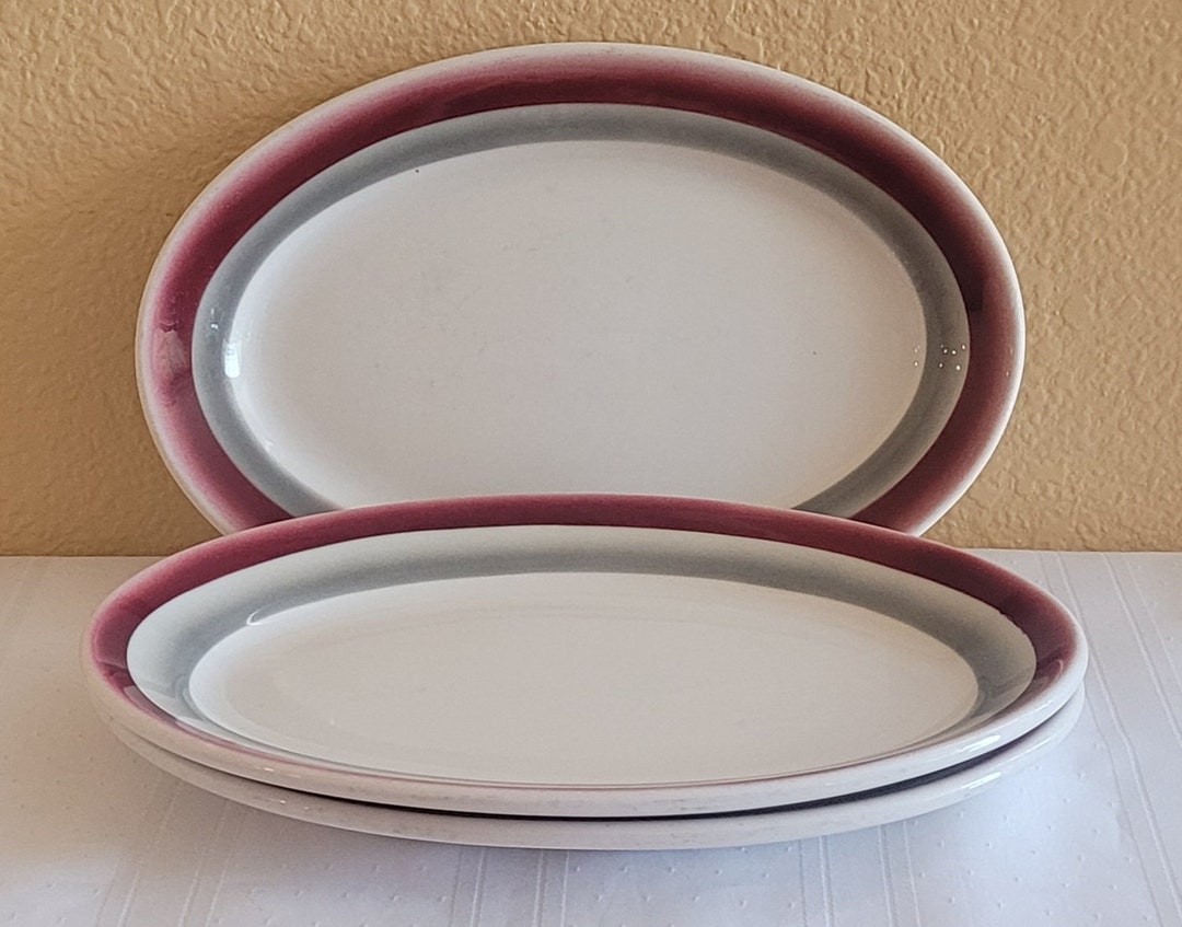 3 Vintage Wallace China Restaurant Ware Cafe Oval Dinner Luncheon ...