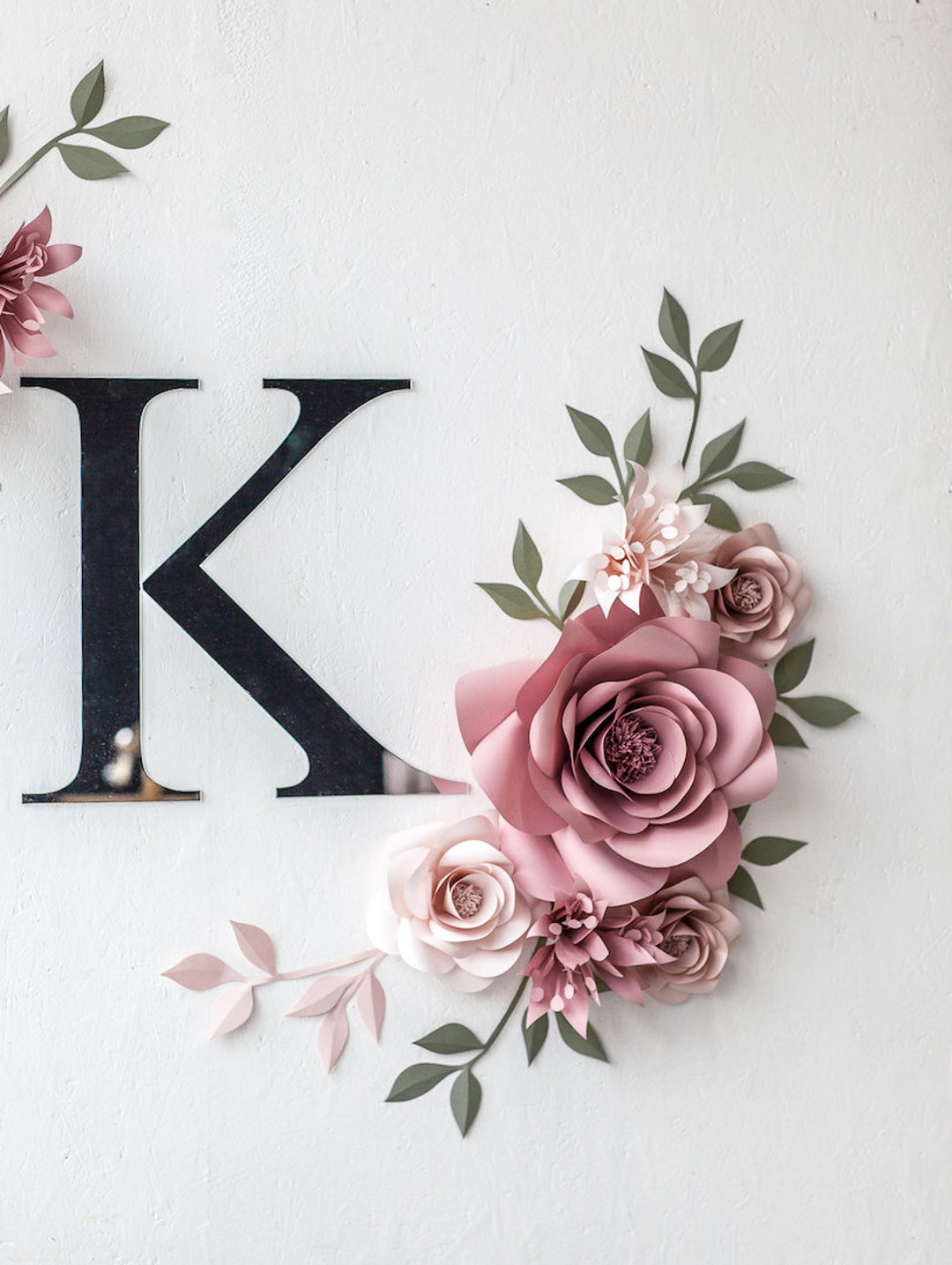 1st Birthday Decor - Baby Girl 1st Birthday Paper Flowers - Paper ...