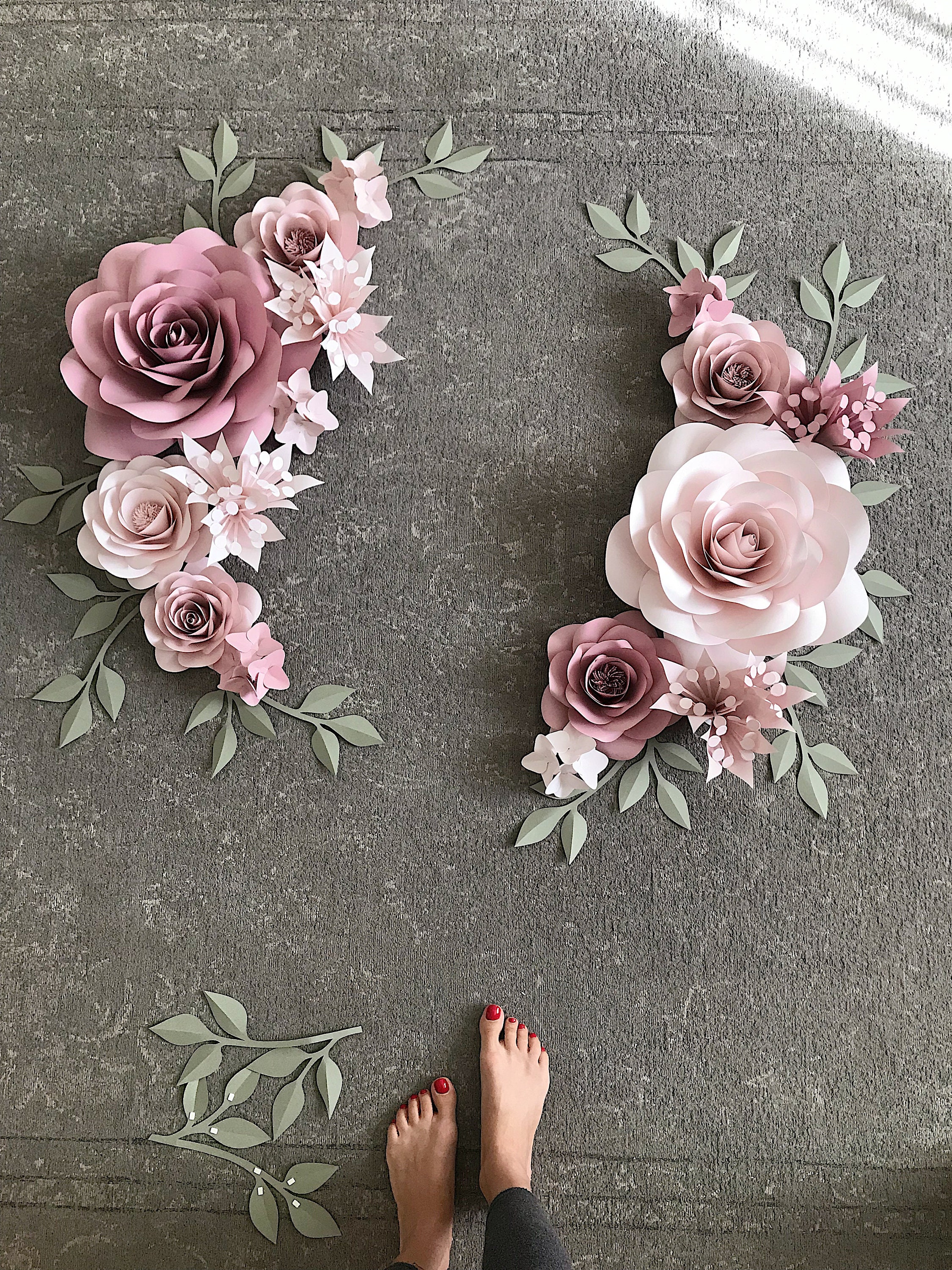 Paper Flowers Set of 16 Unique Paper Flowers - Oversized Paper Flowers ...