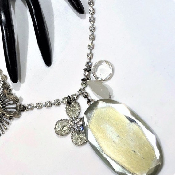 Vintage Shabby Chic Styled Hazed Glass Rhinestone Faux Pearl | Etsy