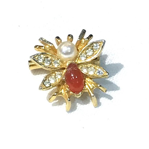 Vintage BEE/BUG BROOCH With Clear Rhinestones - Etsy