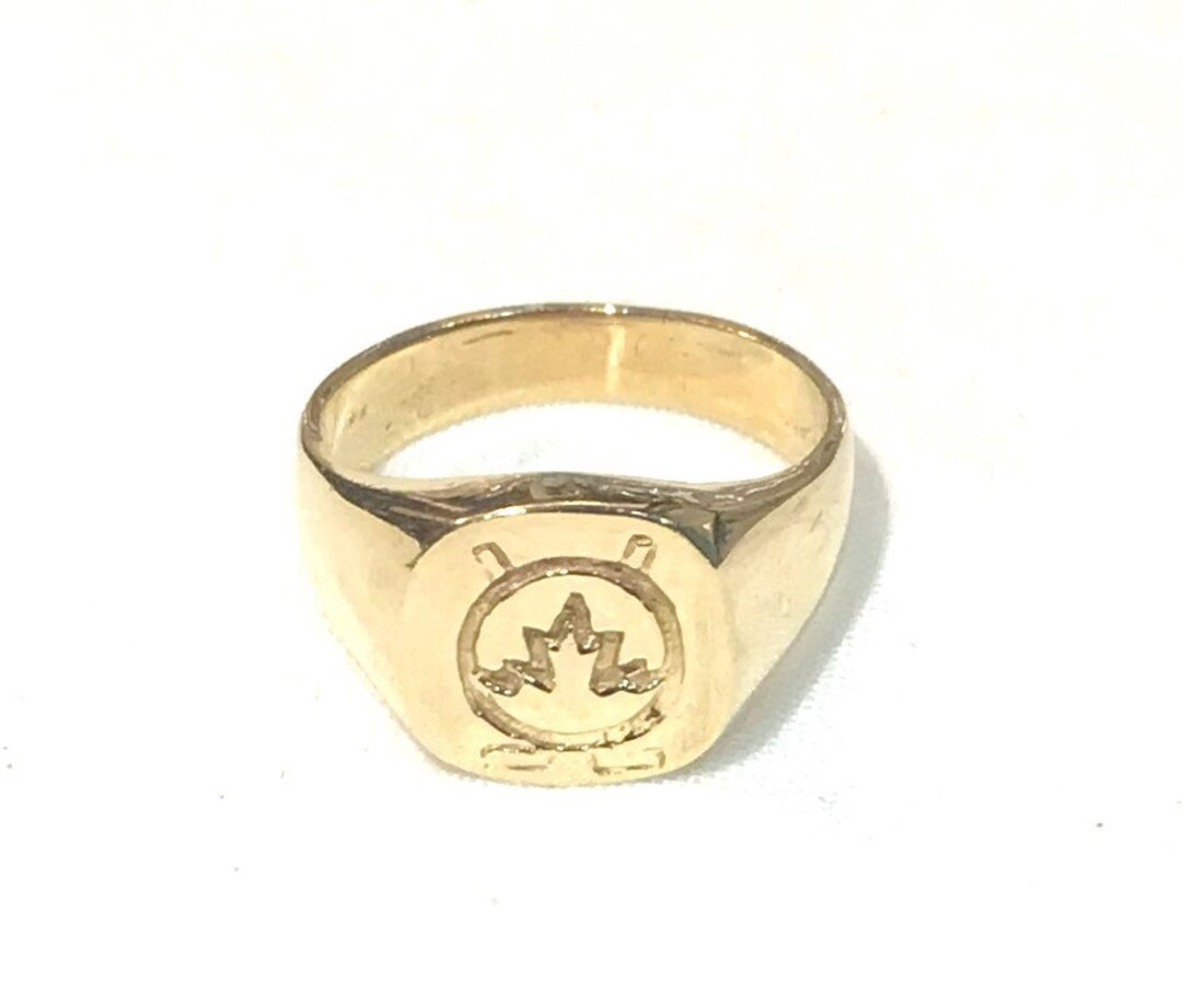 Nice Vintage 10K Gold Maple Leaf Double Hockey Stick Ring - Etsy
