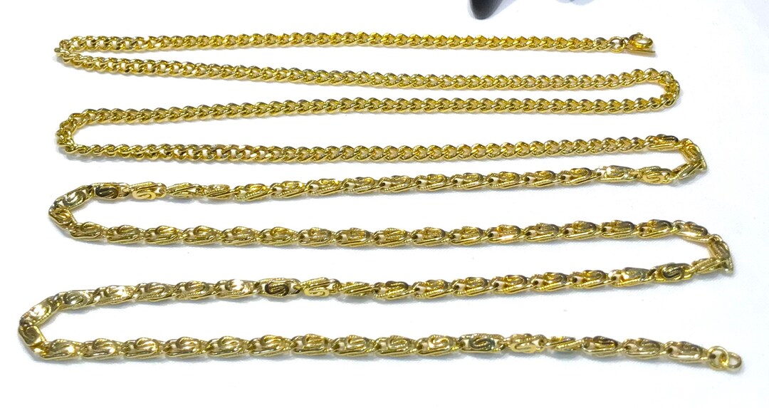 Nice Long Vintage Monet Snail and Curb Link Chain 48 - Etsy