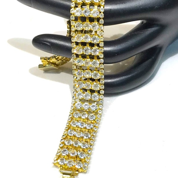 Five Row Rhinestone Bracelet - Etsy