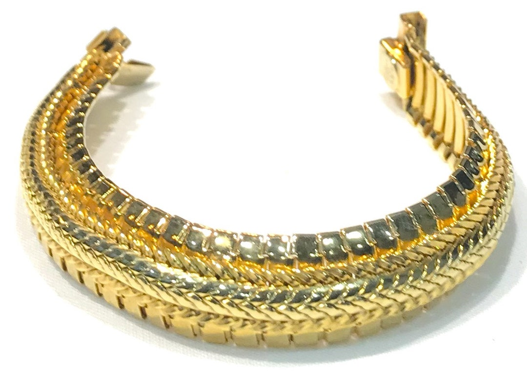 Nice Vintage Julio Gold Tone Braided Link Bracelet - Etsy