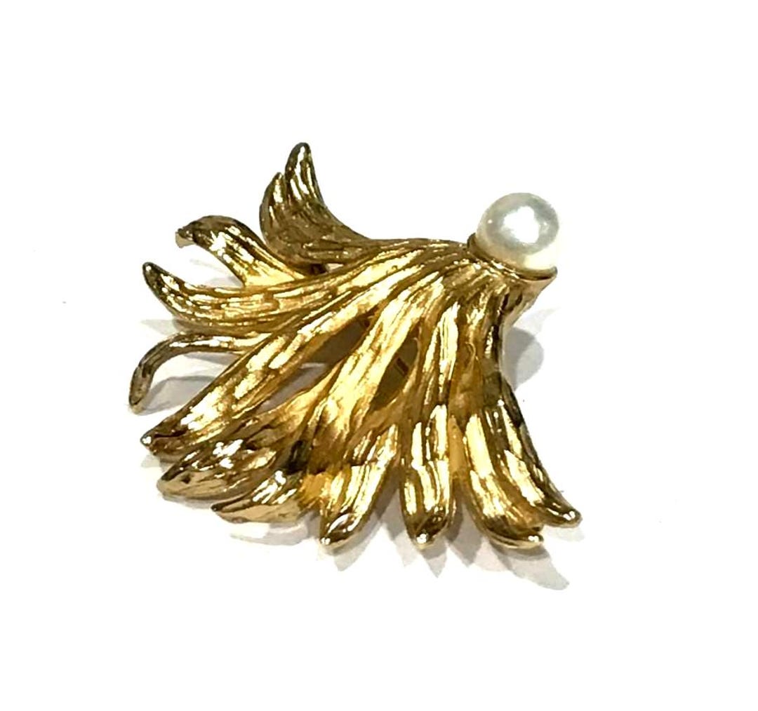 Pretty Vintage Napier Gold Vermeil Over Sterling Silver Cultured Pearl ...