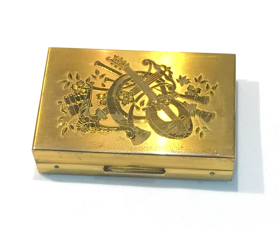 Vintage Elgin American Etched Brass Musical Ladies Compact - Etsy