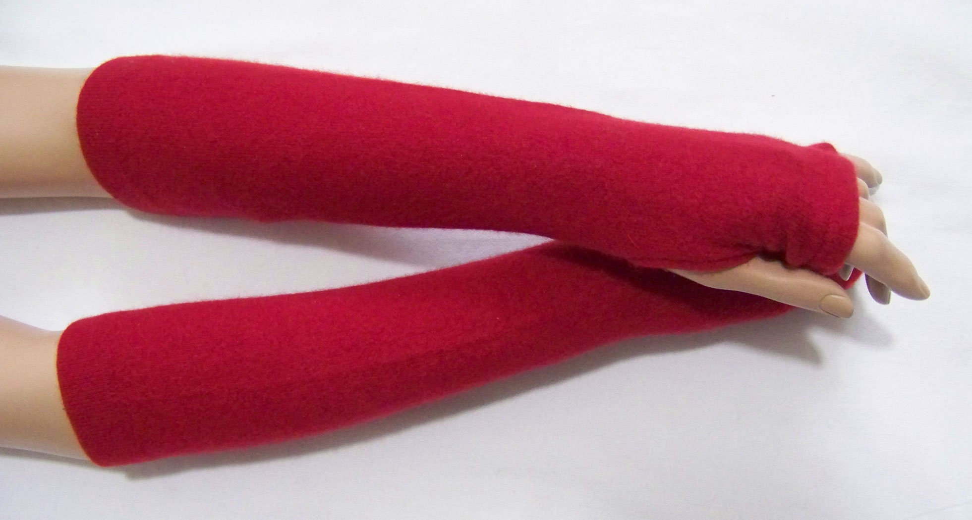 Winter Red Cashmere Soft Comfortable Arm Warmers With - Etsy UK