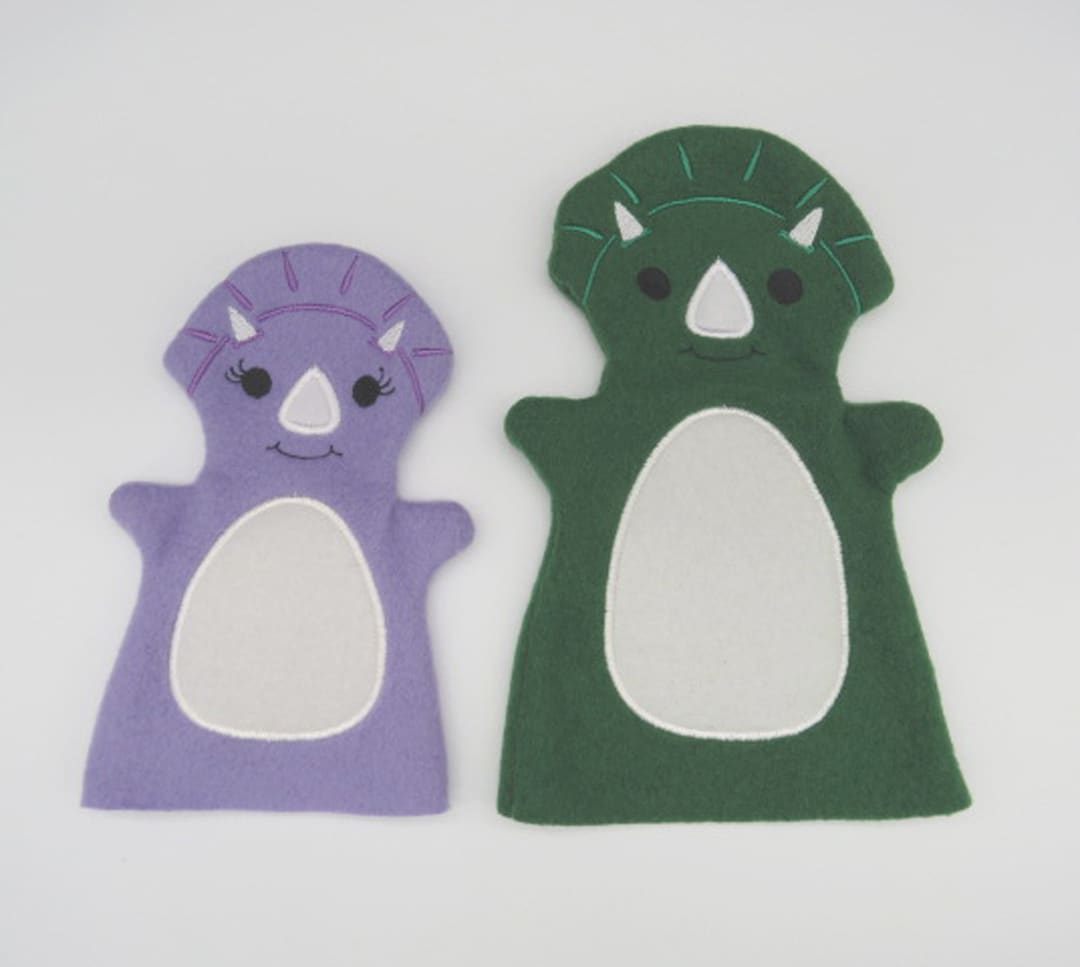 Dinosaur Puppet Triceratops Puppet Fleece Hand Puppet - Etsy