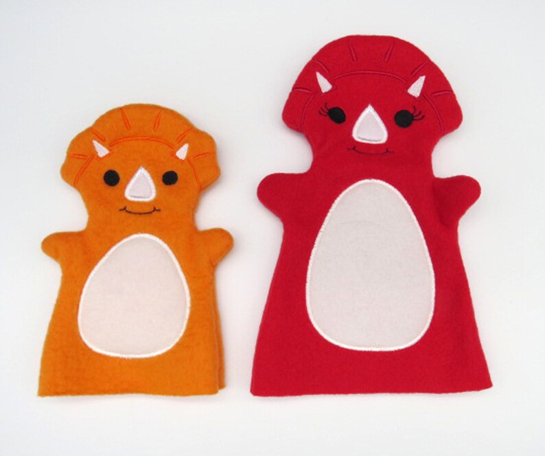 Dinosaur Puppet Triceratops Puppet Fleece Hand Puppet - Etsy