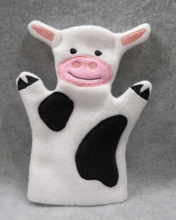 Cow Puppet Fleece Hand Puppet Animal Puppet Farm Puppet | Etsy