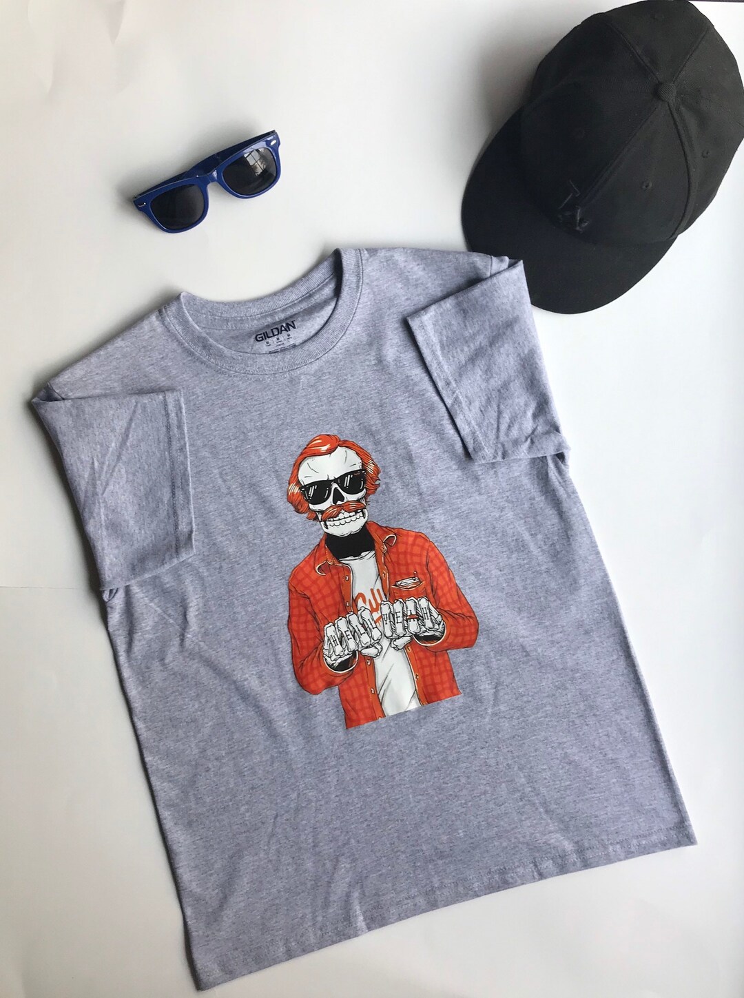 Hell Yeah Skull Graphic Tee - Etsy