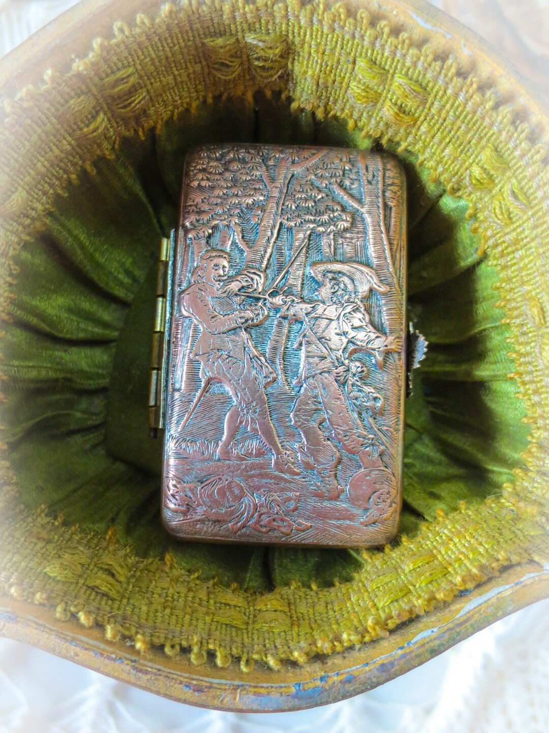 Antique Copper Matches Box, Swashbuckling Pirates, Pill Box, Cavaliers ...