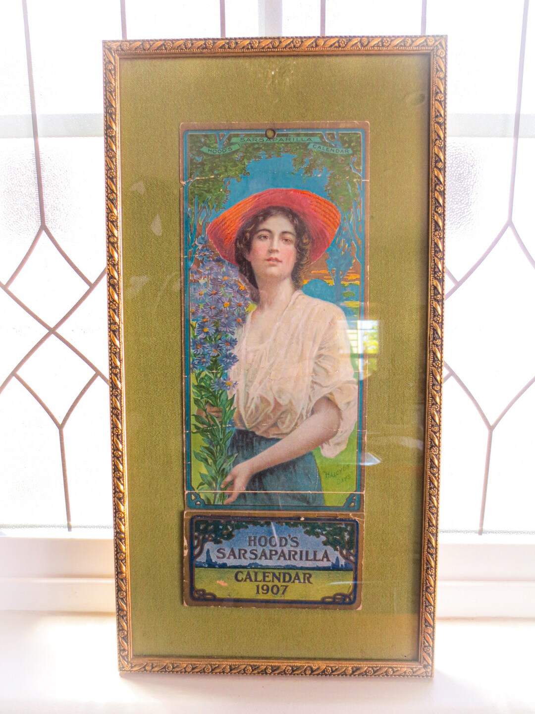 Antique Hood's Sarsaparilla Advertising Calendar, in Frame, 1909 ...