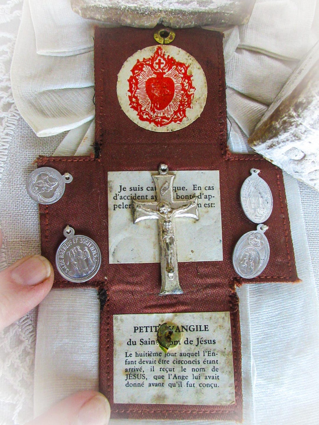 Porte Bonheur, French Pocket Shrine, Pocket Vestment, Oratory, Black ...