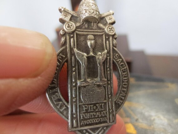 Antique French Pope Pius Jubilaeum Sacerdotal Brooch-… - Gem