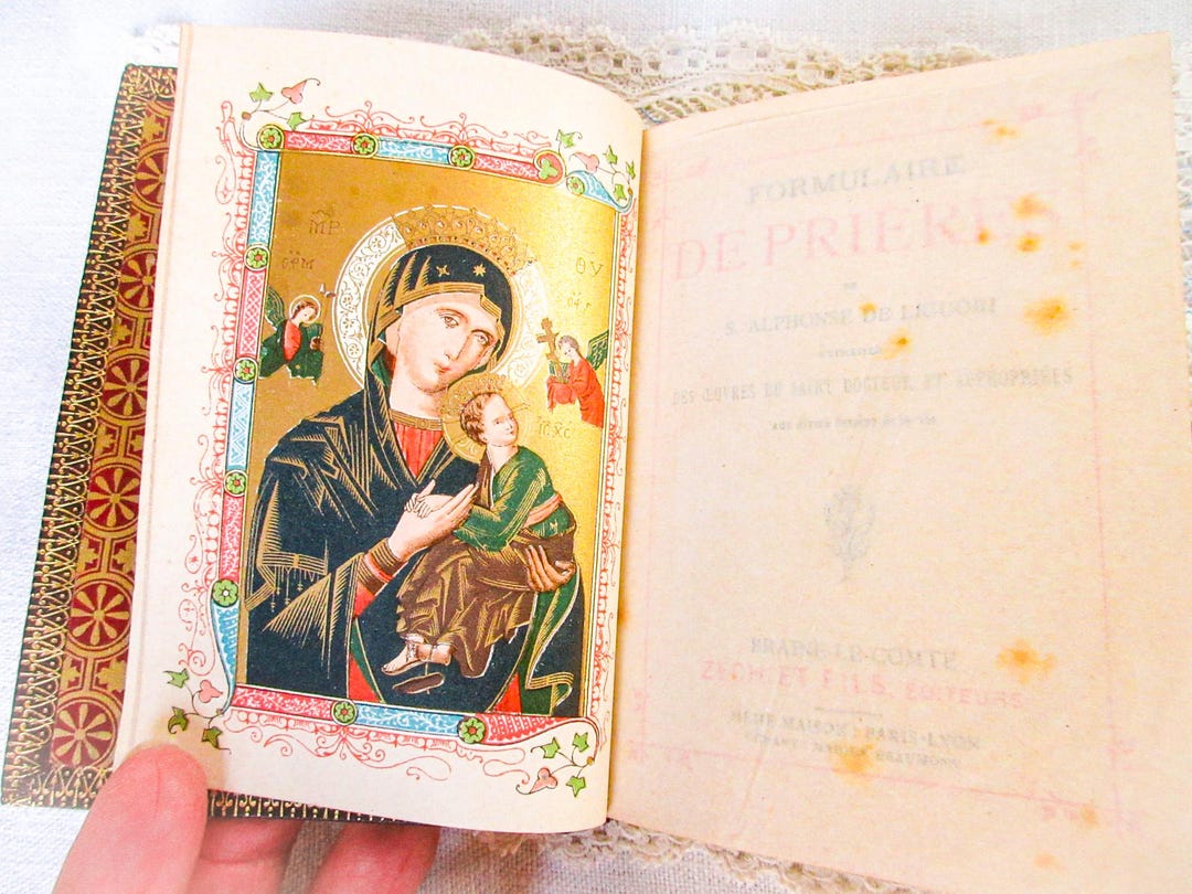 Antique French Prayer Book: 1890 Leather Embossed Religious Text - Etsy