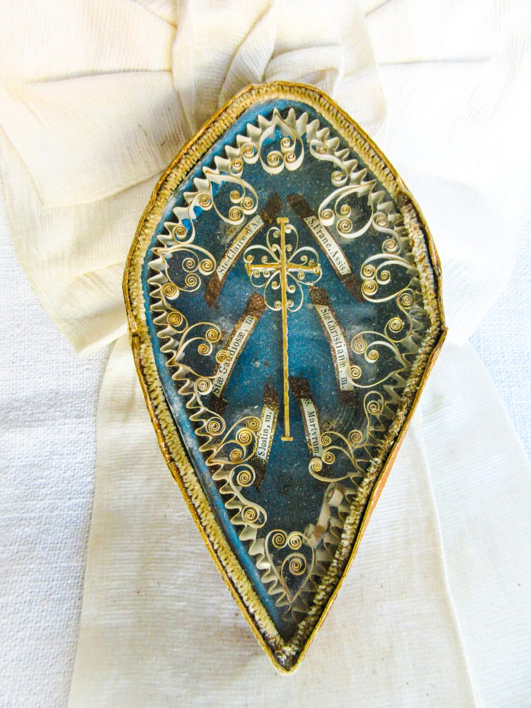 Reliquary - 6 Martyrs Relics, Saints, Paperolles, Under Glass, St ...